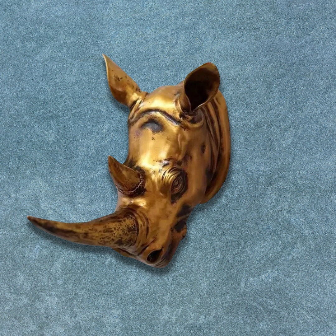 Faux Taxidermy Rhino Head Large Rhinoceros Head Wall Mount Unique ...