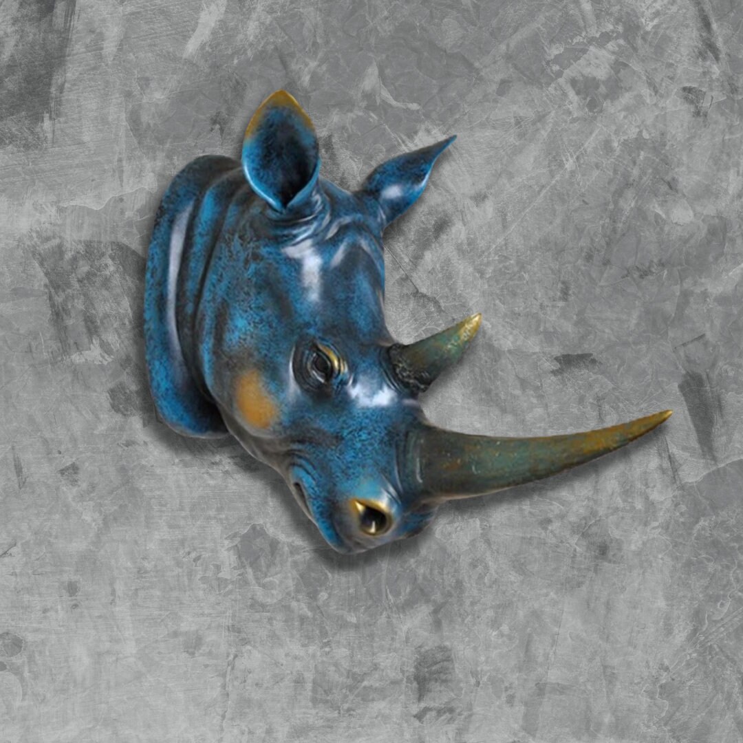 Faux Taxidermy Rhino Head Large Rhinoceros Head Wall Mount Unique ...
