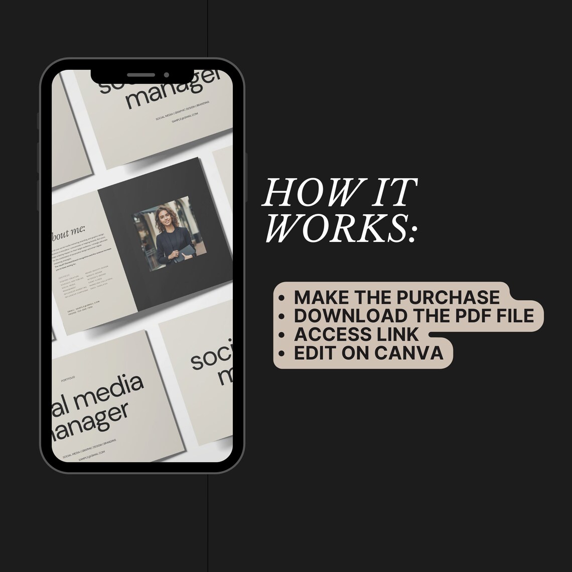 Canva Social Media Portfolio Template, Easy to Edit Social Media ...