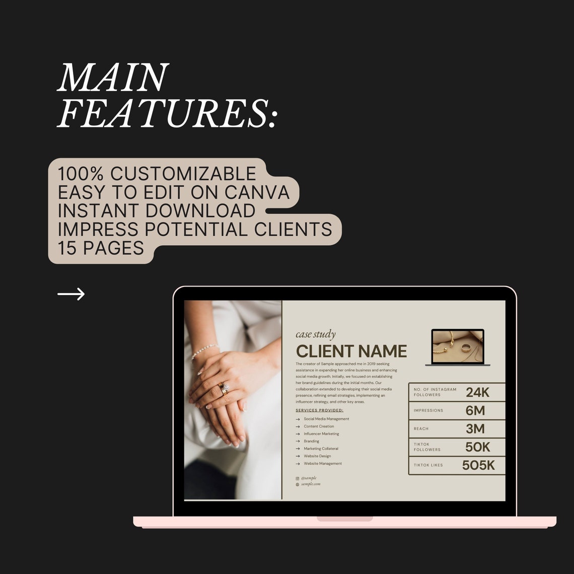 Canva Social Media Portfolio Template, Easy to Edit Social Media ...