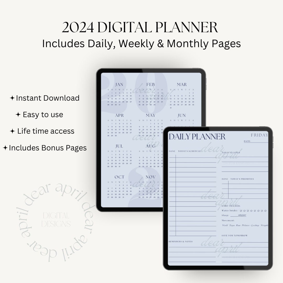 Digital Planner 2024, Goodnotes Simple Planner, Essential Planner ...