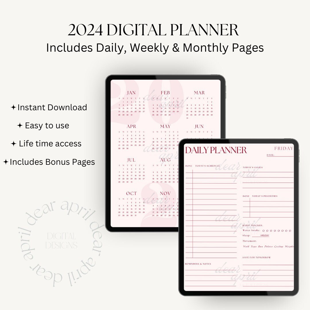 Digital Planner 2024, Goodnotes Simple Planner, Essential Planner ...