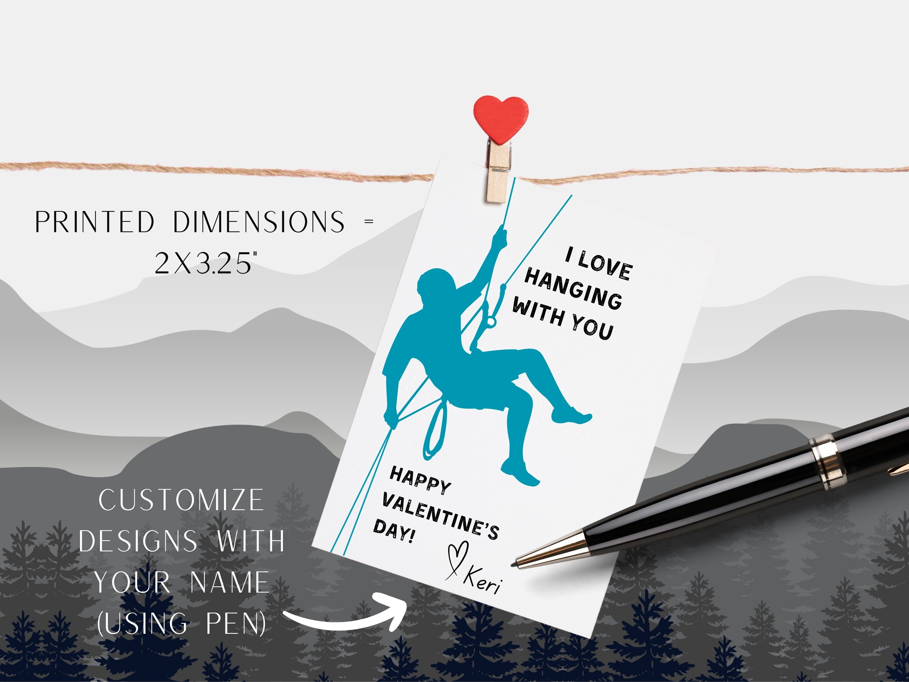 Rock Climber Valentine's Day Cards for Friends Lovers and Fellow ...