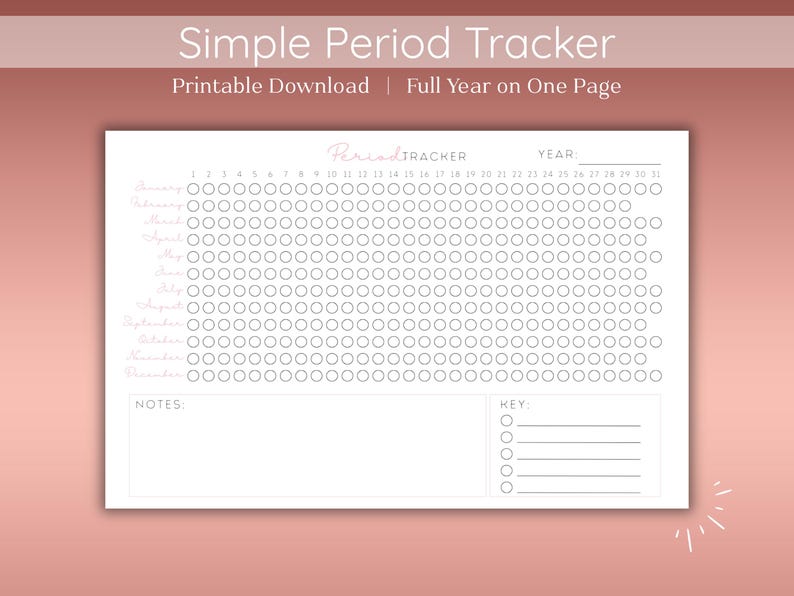 Printable Period Tracker | Menstrual Cycle Chart (digital Download) - Etsy