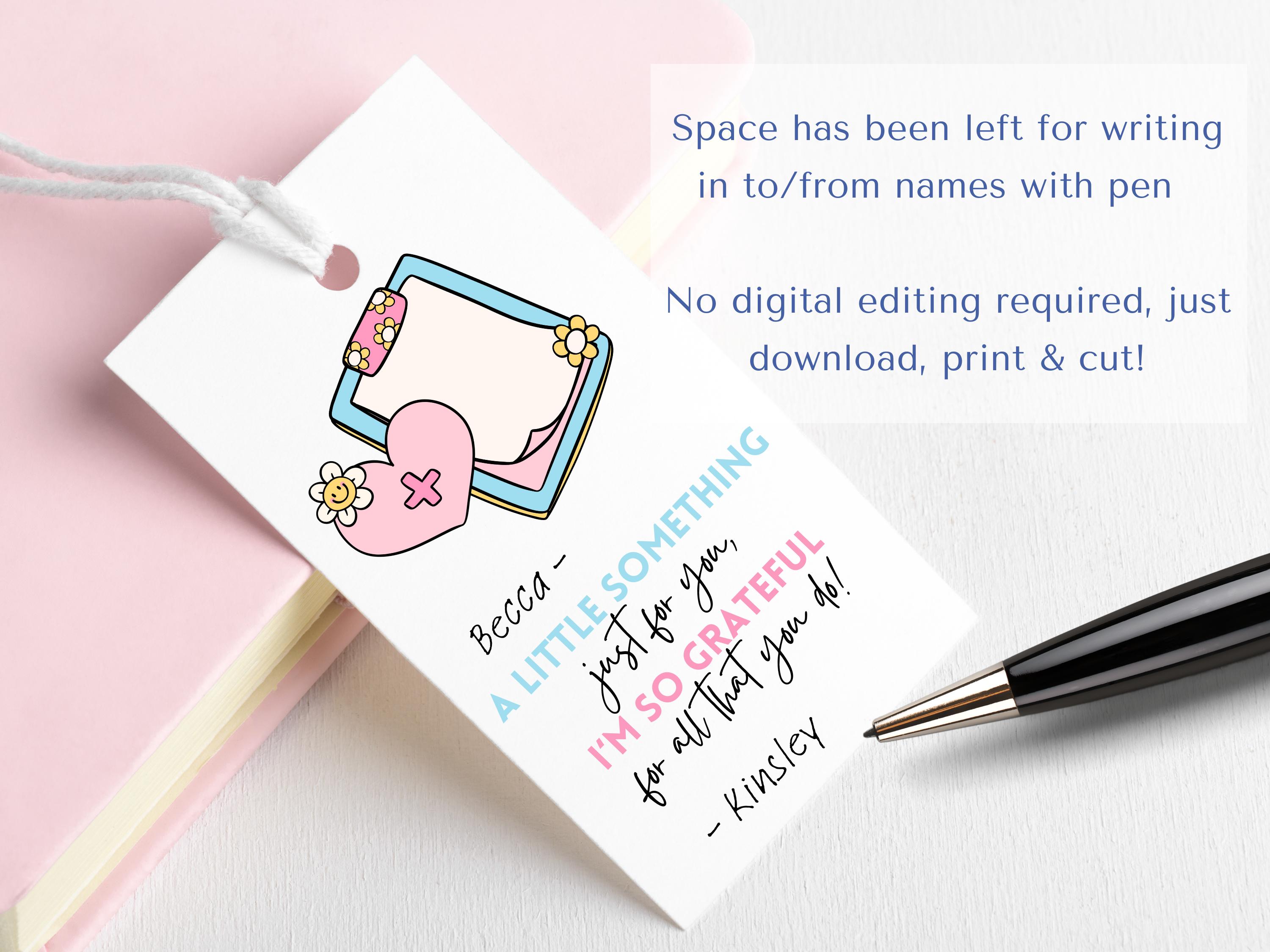 Thank You Gift Tag, Printable for Doctors, Nurses, First Responders ...