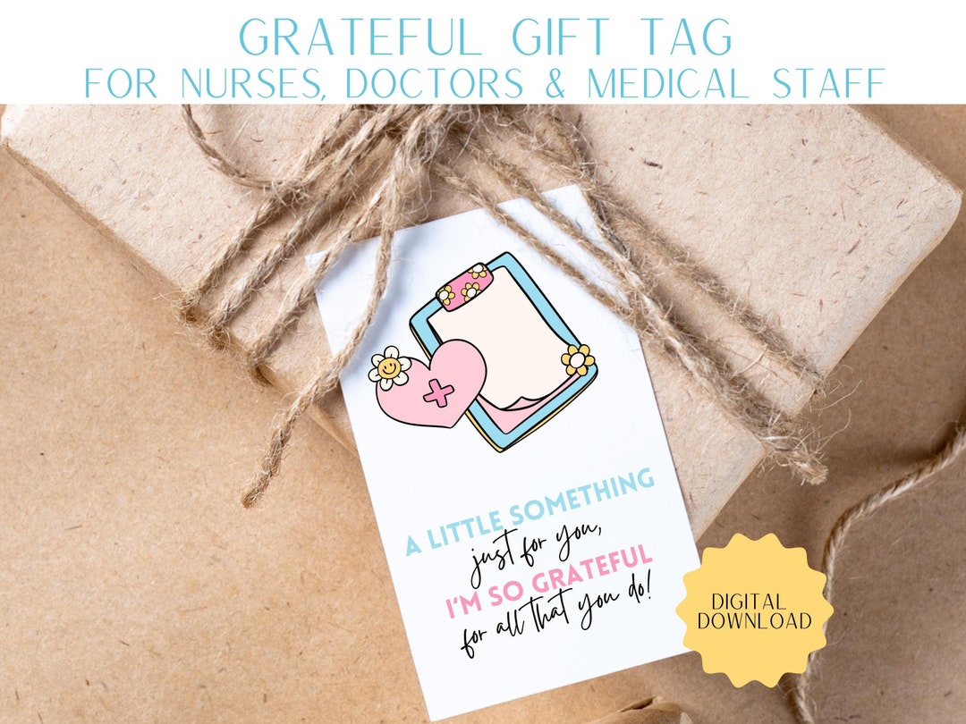 Thank You Gift Tag, Printable for Doctors, Nurses, First Responders ...