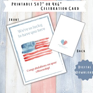 American Immigration Celebration Card, Printable Digital Download, USA ...