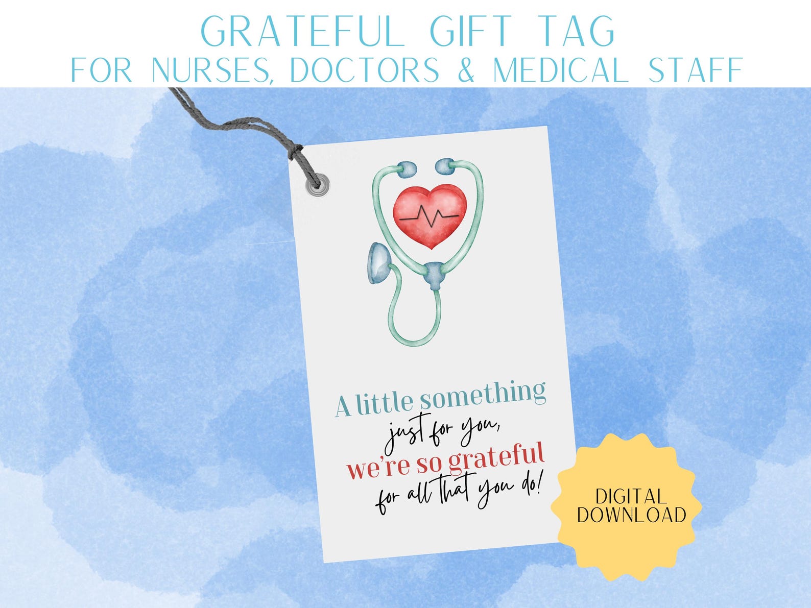 Thank You Gift Tag, Printable for Doctors, Nurses, First Responders ...