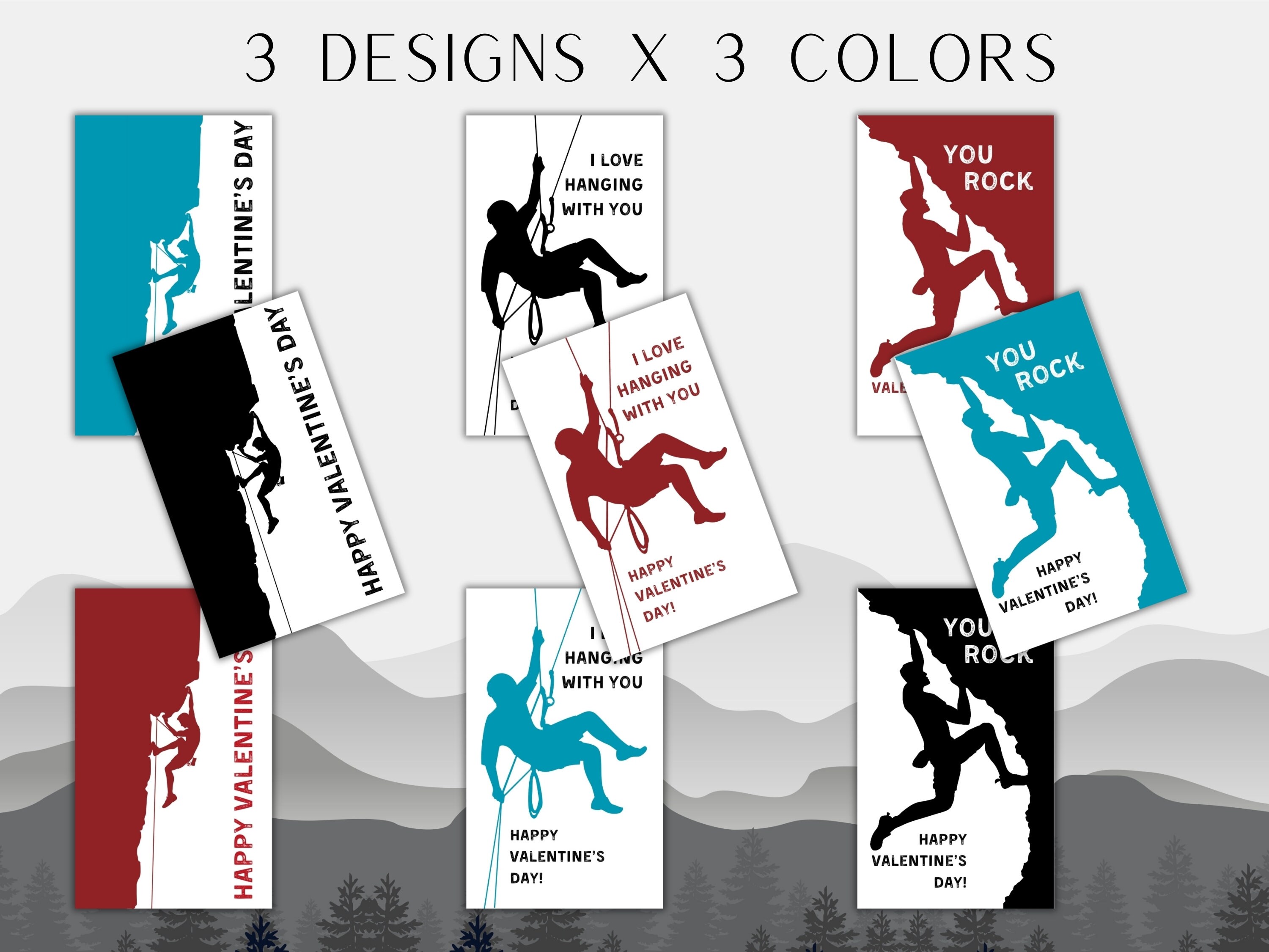 Rock Climber Valentine's Day Cards for Friends Lovers and Fellow ...