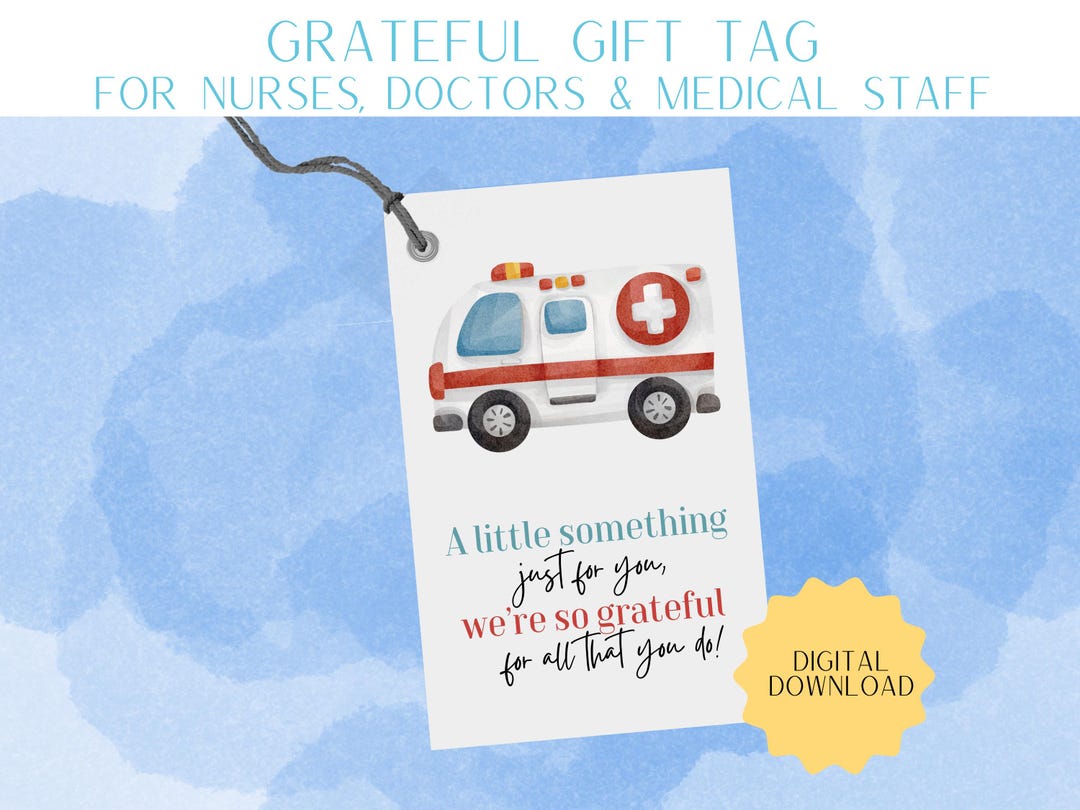 First Responders Gift Tag: Medical Appreciation (digital Download) - Etsy