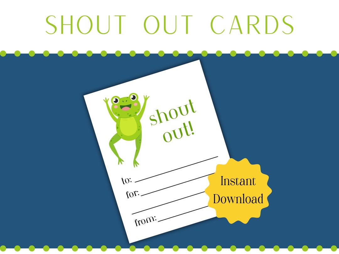 Frog Shout Out Cards: Teacher Appreciation (digital Download) - Etsy