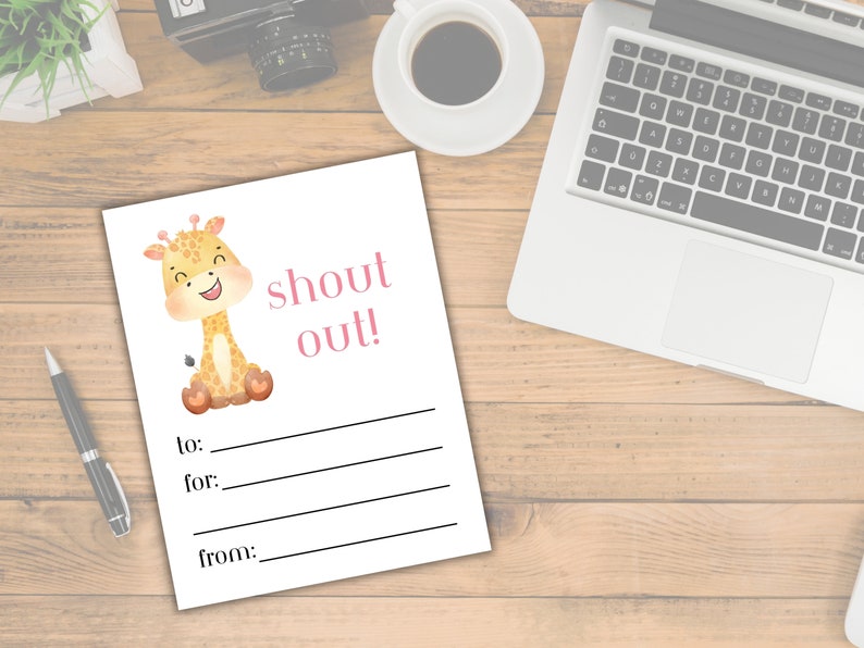 Giraffe Shout Out Cards: Teacher Appreciation (digital Download) - Etsy