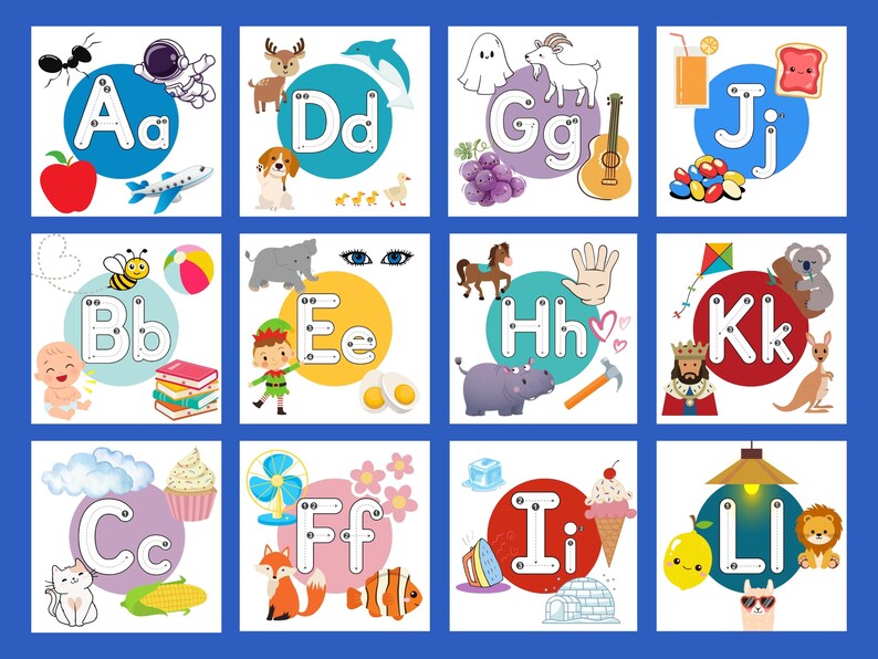 ABC & 123 Flash Cards: Printable Learning Cards (digital Download) - Etsy