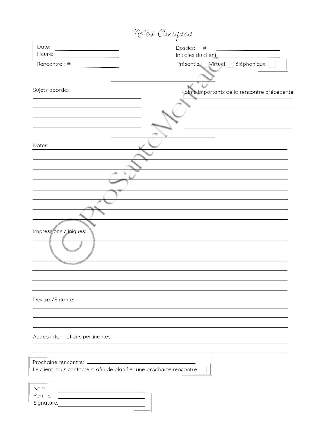 Clinical Notes Template - Etsy