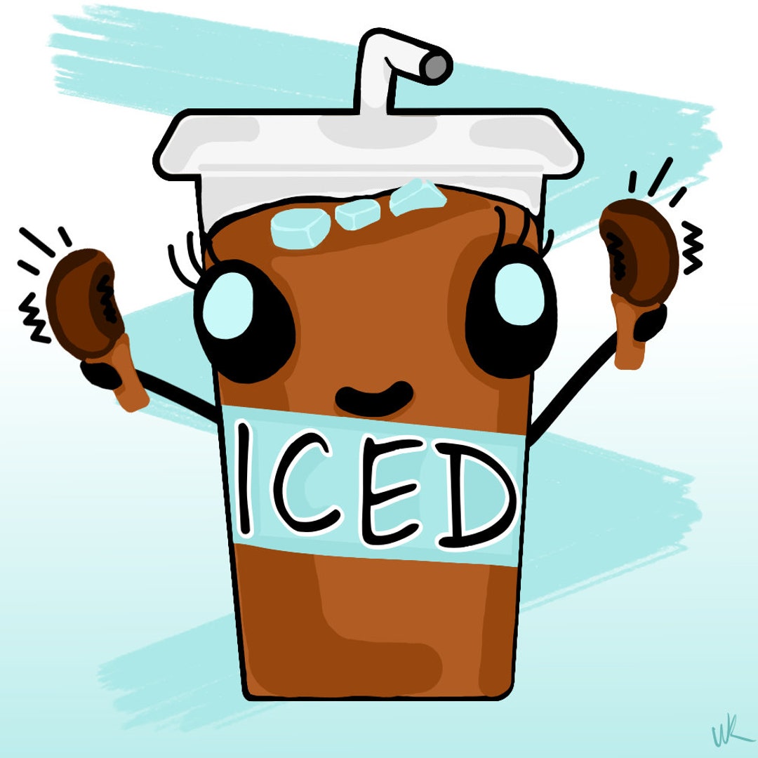 Iced Coffee Bean Maraca Shaker - 1000x1000 Digital Design Clip Art - Etsy