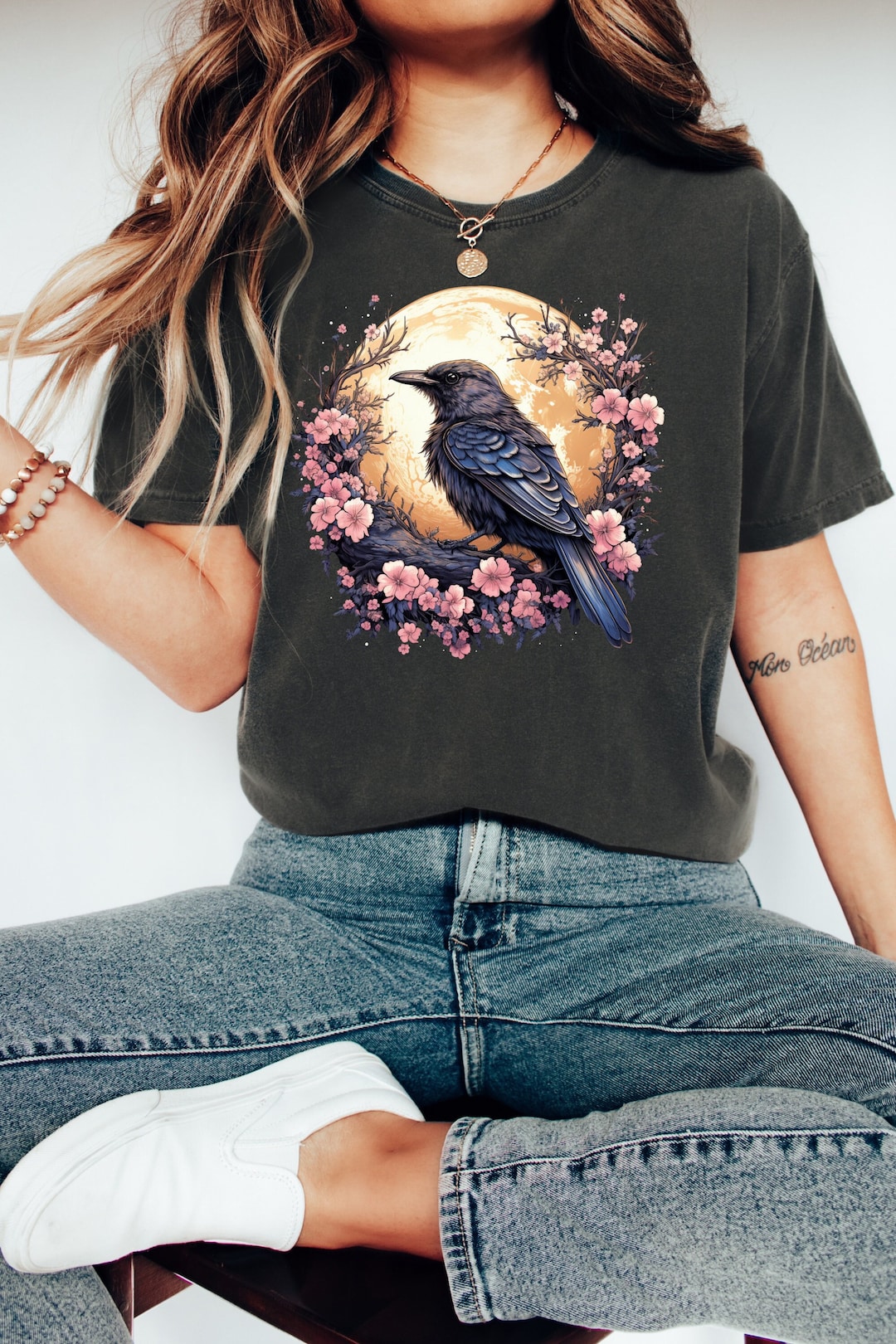 Dark Cottagecore Crow Shirt, Gothic Clothes for Women, Witchy Raven ...