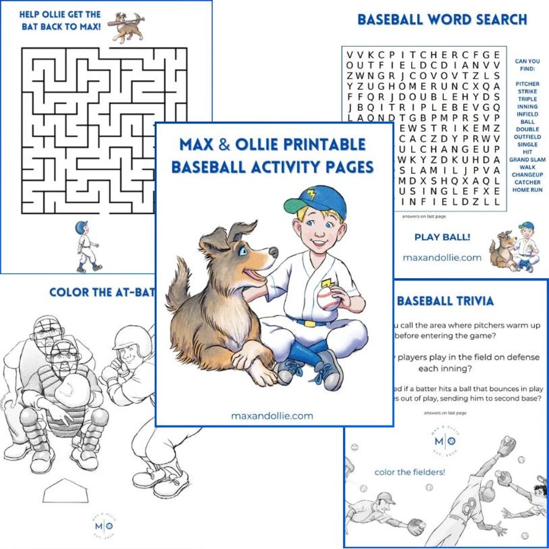 9 Printable Baseball-themed Activity Sheets With Mazes, Trivia, a Word ...