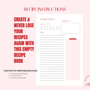 Weekly Meal Planner, Shopping List, Recipe Template Printable, Blank ...