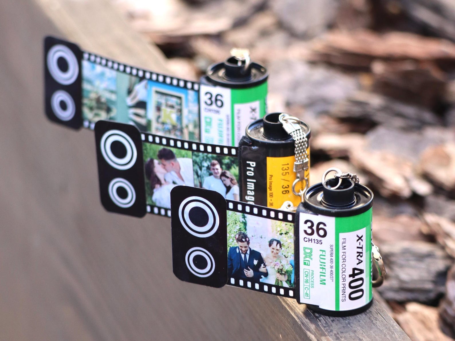 Retro Film Style Keepsake - Custom Photo Strip Keychain - Personalized ...