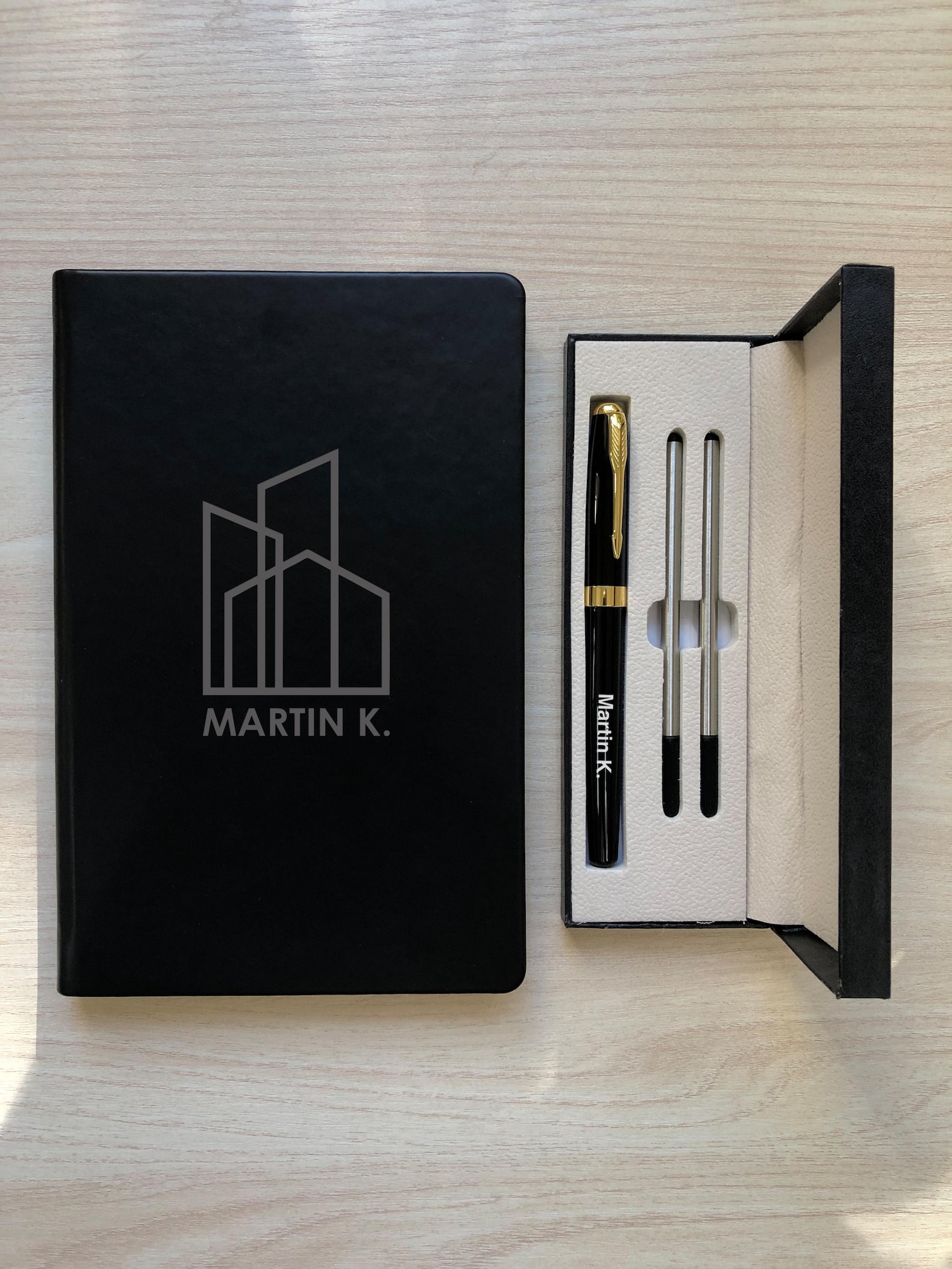 Personalized Architect Gift Set, Custom Engraved Notebook Pen Keychain ...