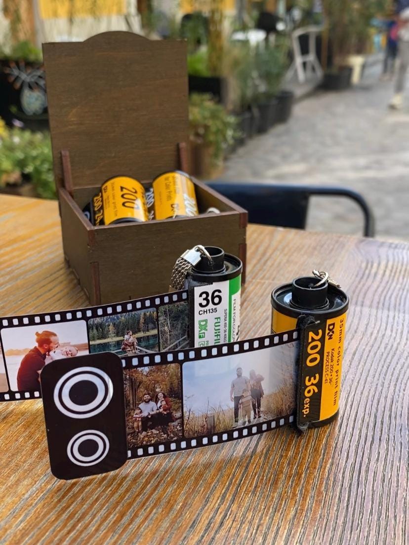 Retro Film Style Keepsake - Custom Photo Strip Keychain - Personalized ...