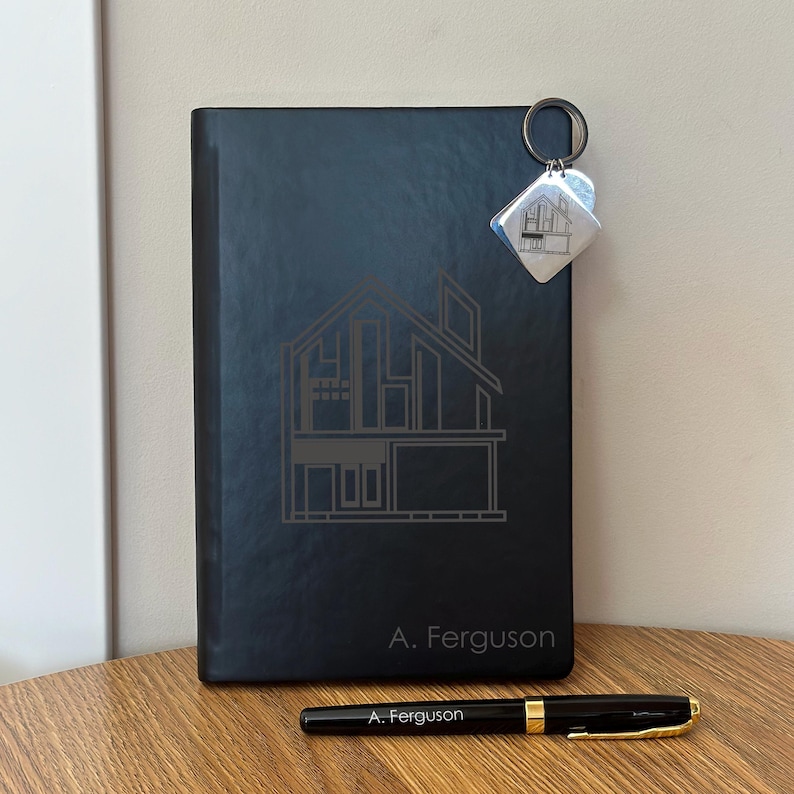 Custom Realtor Gift Set, Engraved Notebook, Pen, Keychain, Flash Drive ...