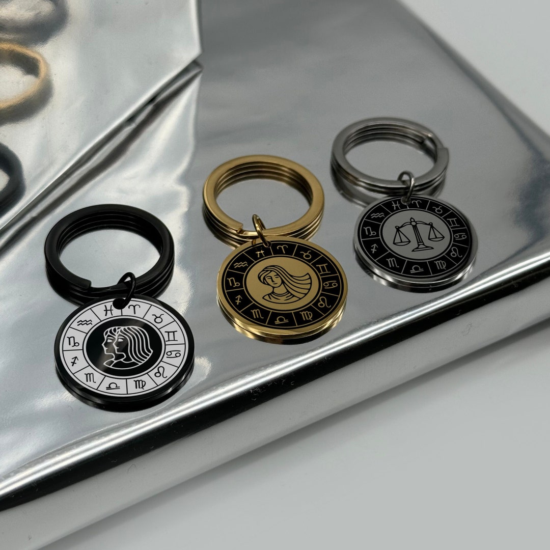 Zodiac Keychain | Astrology Gift | All Signs | Holographic / Iridescent ...