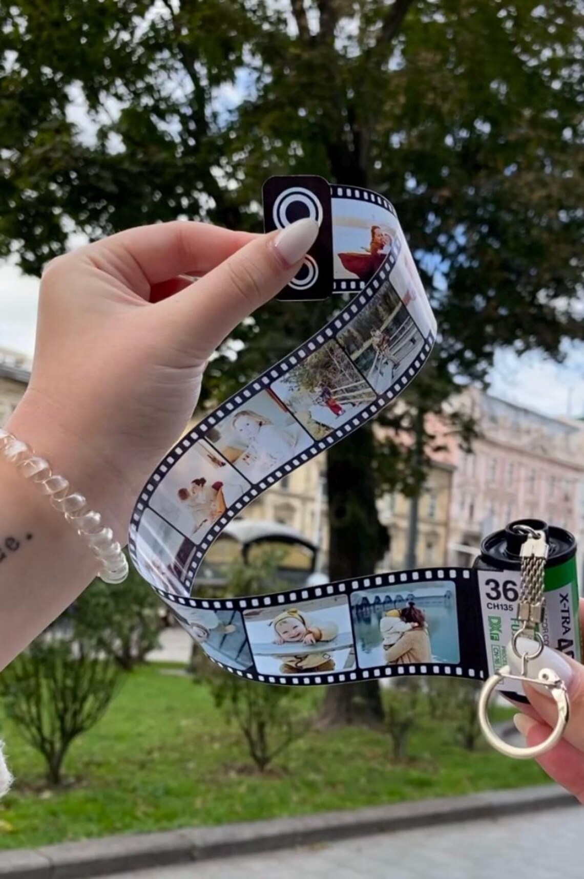 Retro Film Style Keepsake - Custom Photo Strip Keychain - Personalized ...