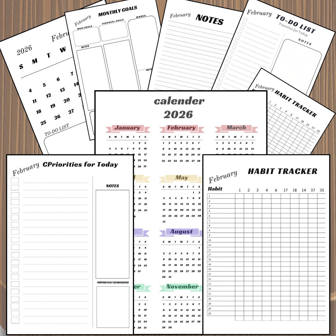 2026 Monthly Planner | 72-page Printable Calendar Set | Monthly Goals ...