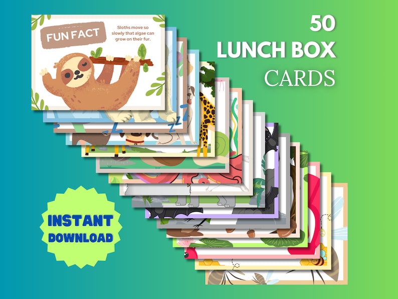 50 Lunch Box Cards Fun Facts for Your Child to Enjoy - Etsy