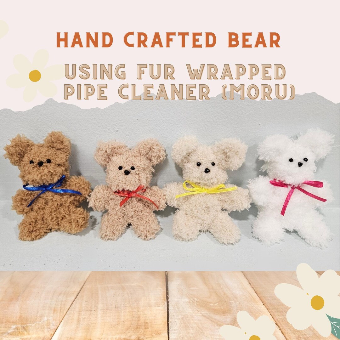 Handmade Teddy Bear Keychain - Cute Fluffy Animal Charm for Gifts and ...