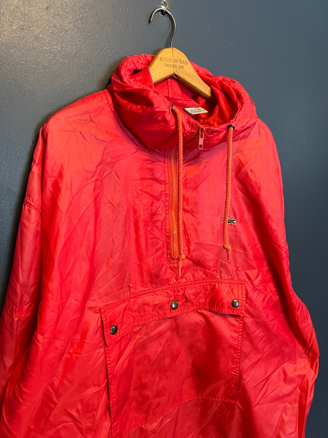 Vintage 80s Izod Lacoste Red Anorak Windbreaker Jacket Size XL - Etsy