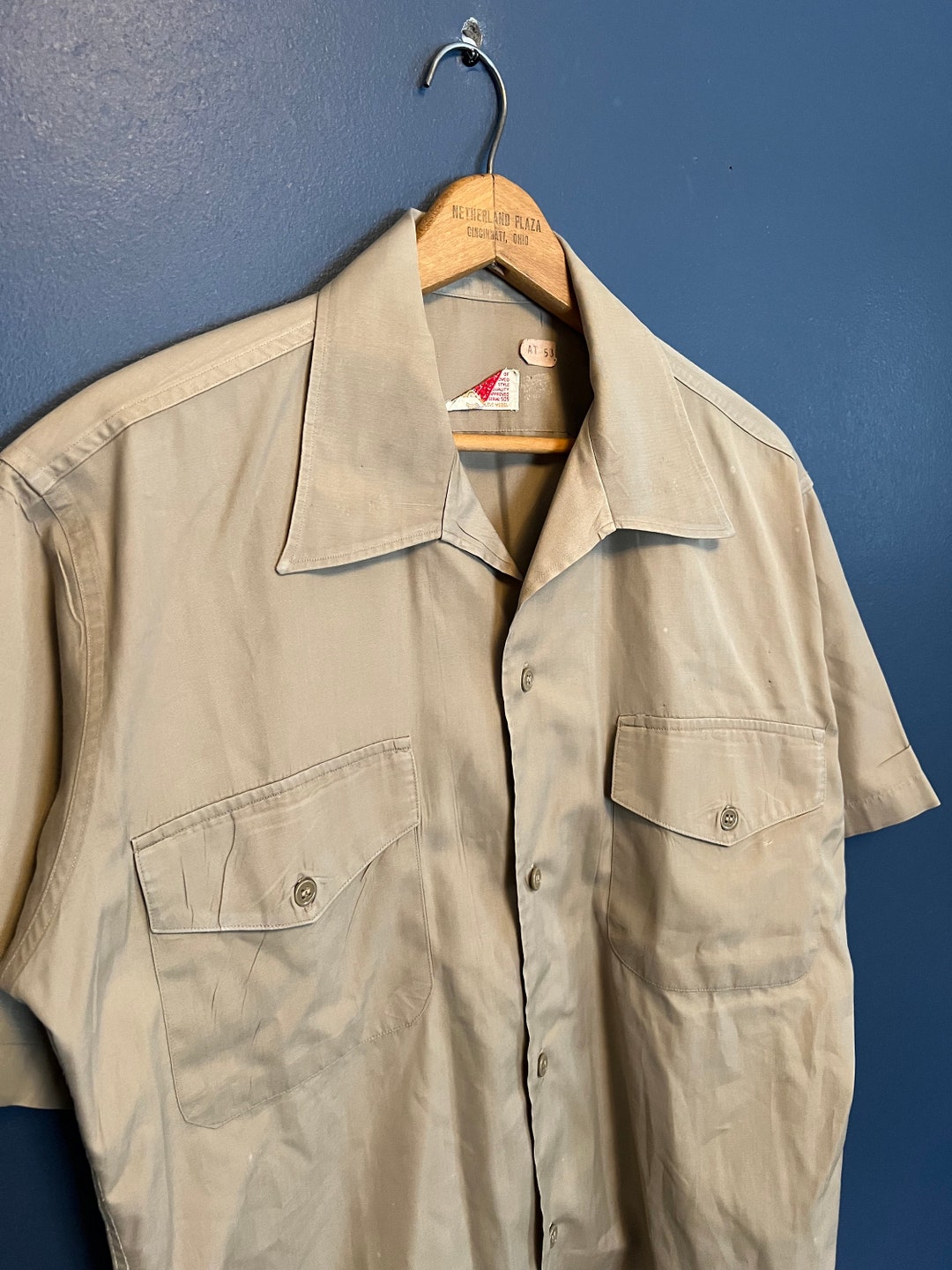 Vintage 60s Creighton USMC Dracon Cotton Button up Polo Size Large - Etsy