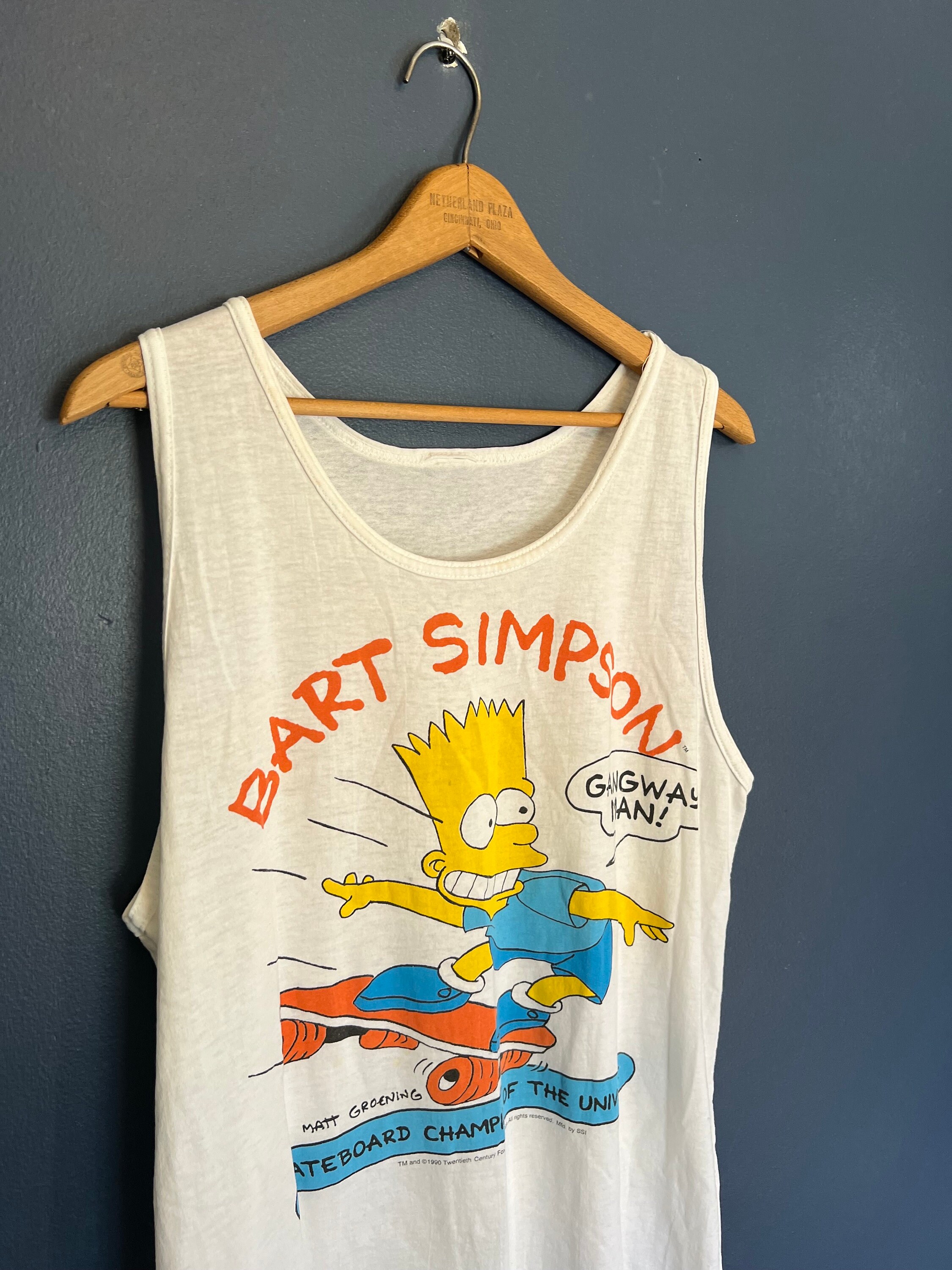 Vintage 90s Bart Simpson the Simpsons Tank Size Large - Etsy
