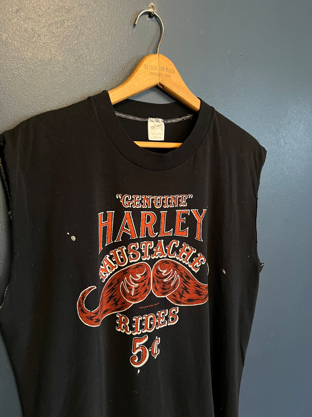 Vintage 70s Harley Davidson Motorcycles Mustache Rides Cut - Etsy