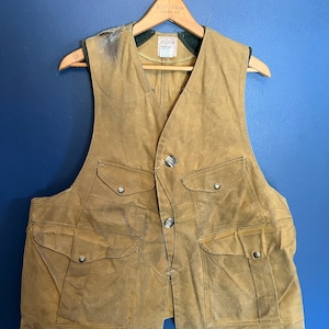 Vintage Filson Half Moon Tin Cloth Hunting Vest Size 32 USA Made - Etsy