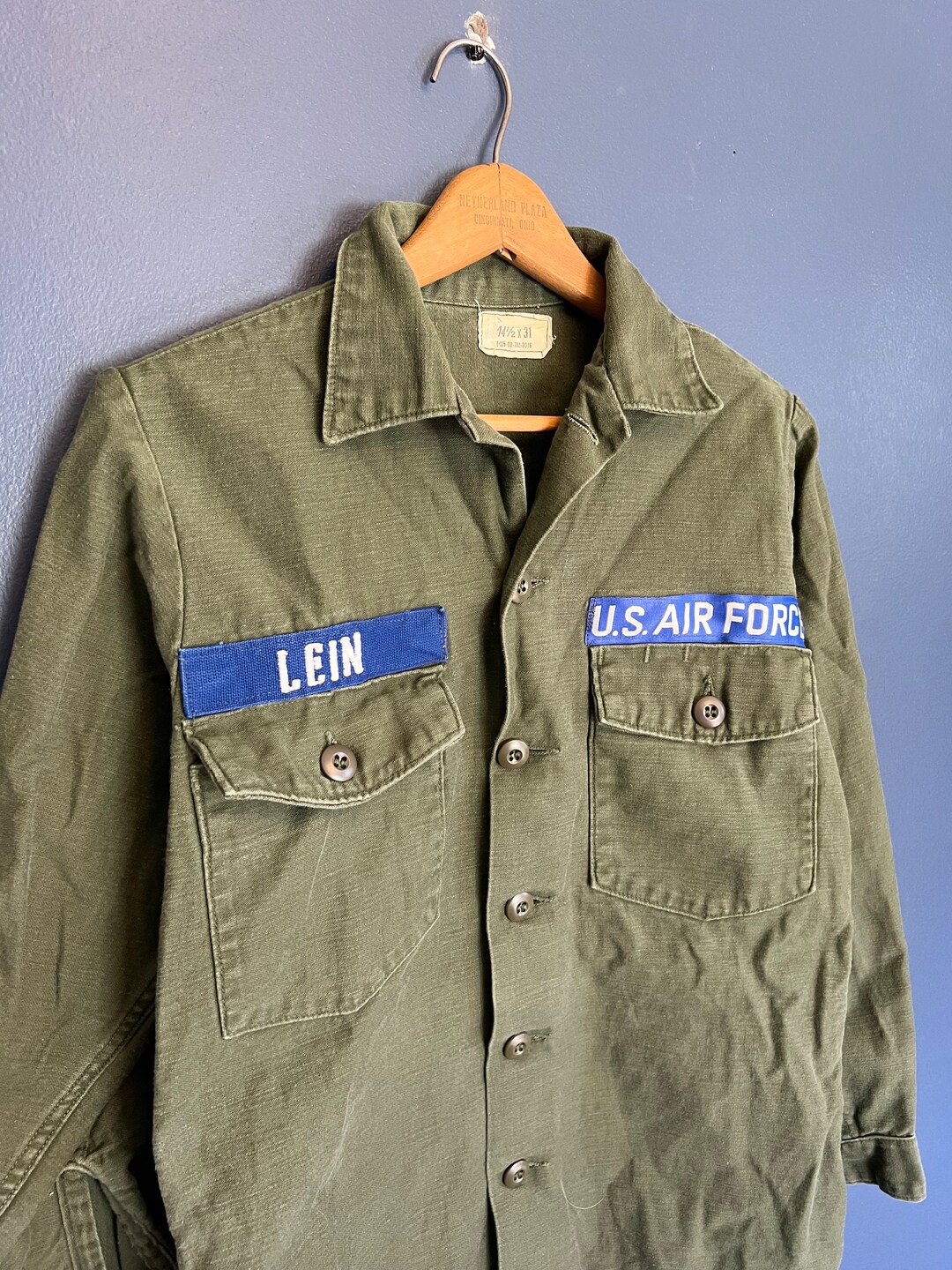 Vintage 70s US Air Force OG 107 Olive Green Button up Size Small - Etsy