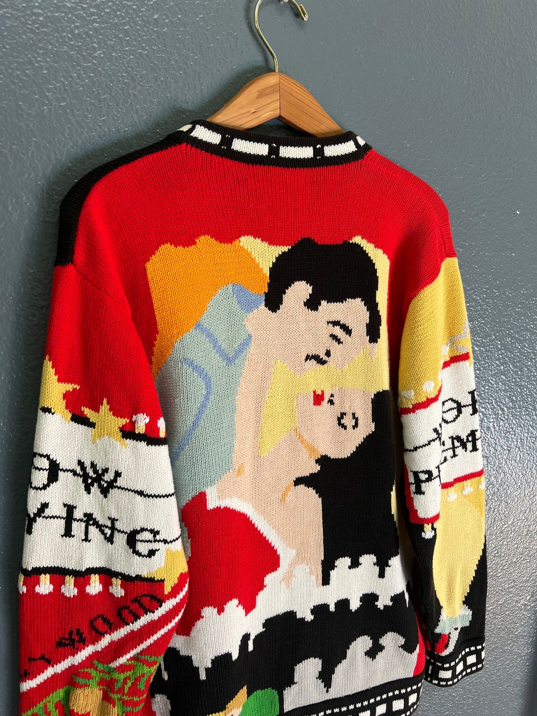 Vintage 90s Jack B Quick Hollywood Movie All Over Print Cardigan ...