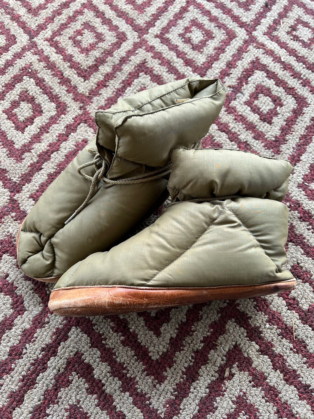 Vintage 70s/80s Eddie Bauer Goose Down Leather Slippers Size - Etsy