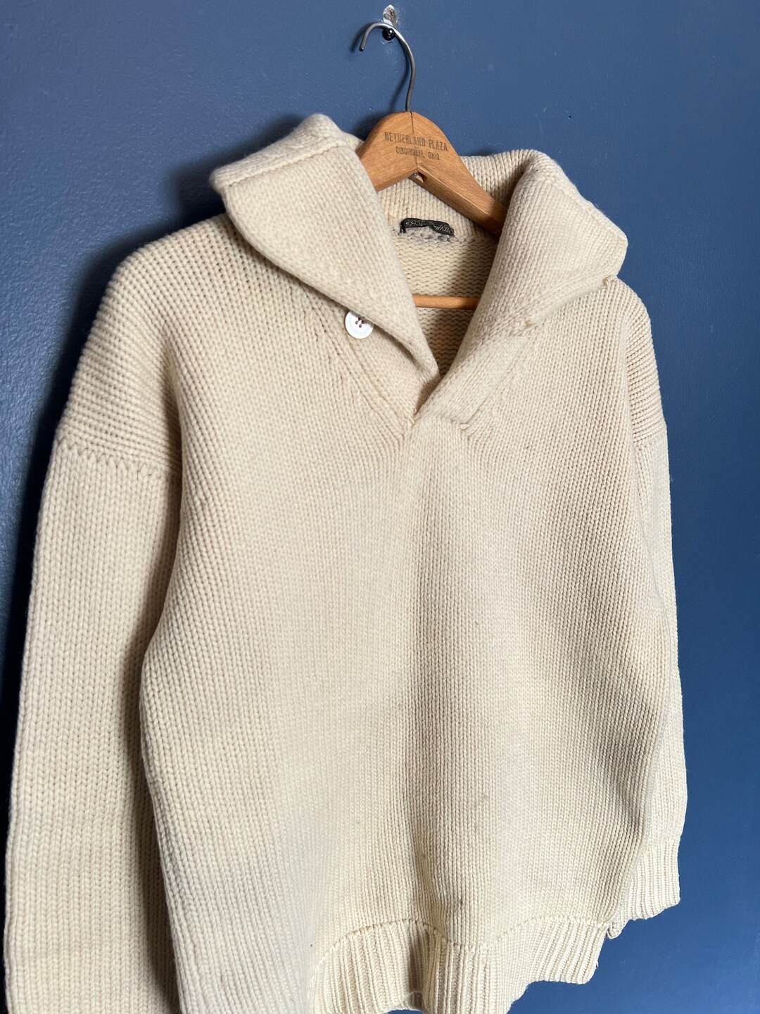 Vintage 1920s/1930s Spaulding Shawl Collar Knit Sweater Size Medium ...