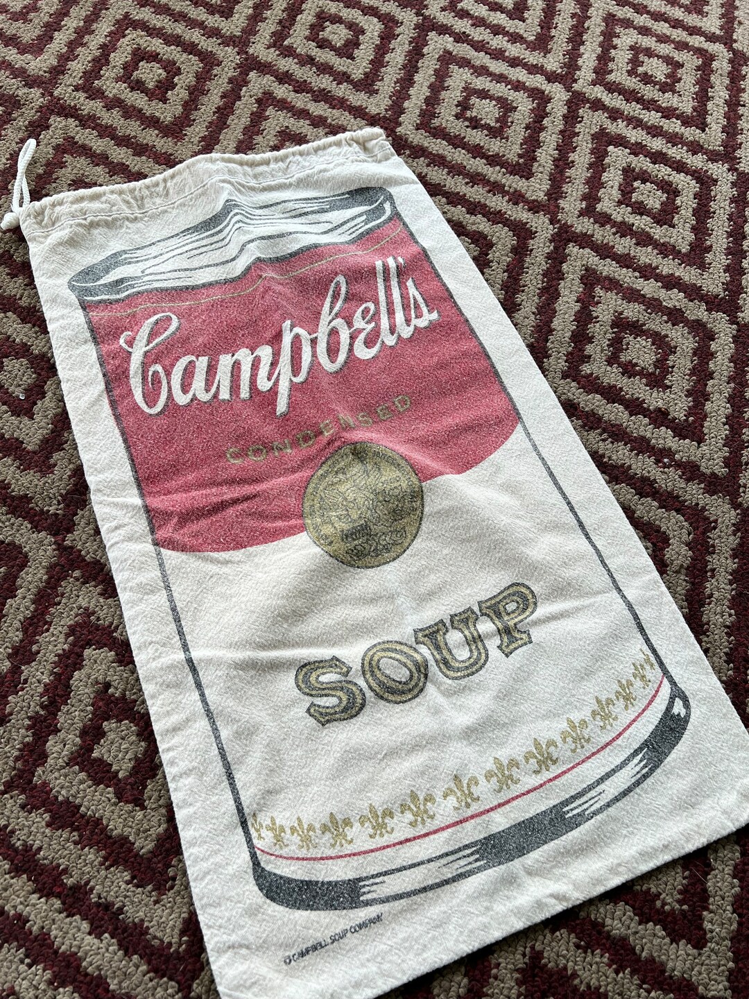 Vintage 70s Campbells Soup Can Drawstring Bag - Etsy