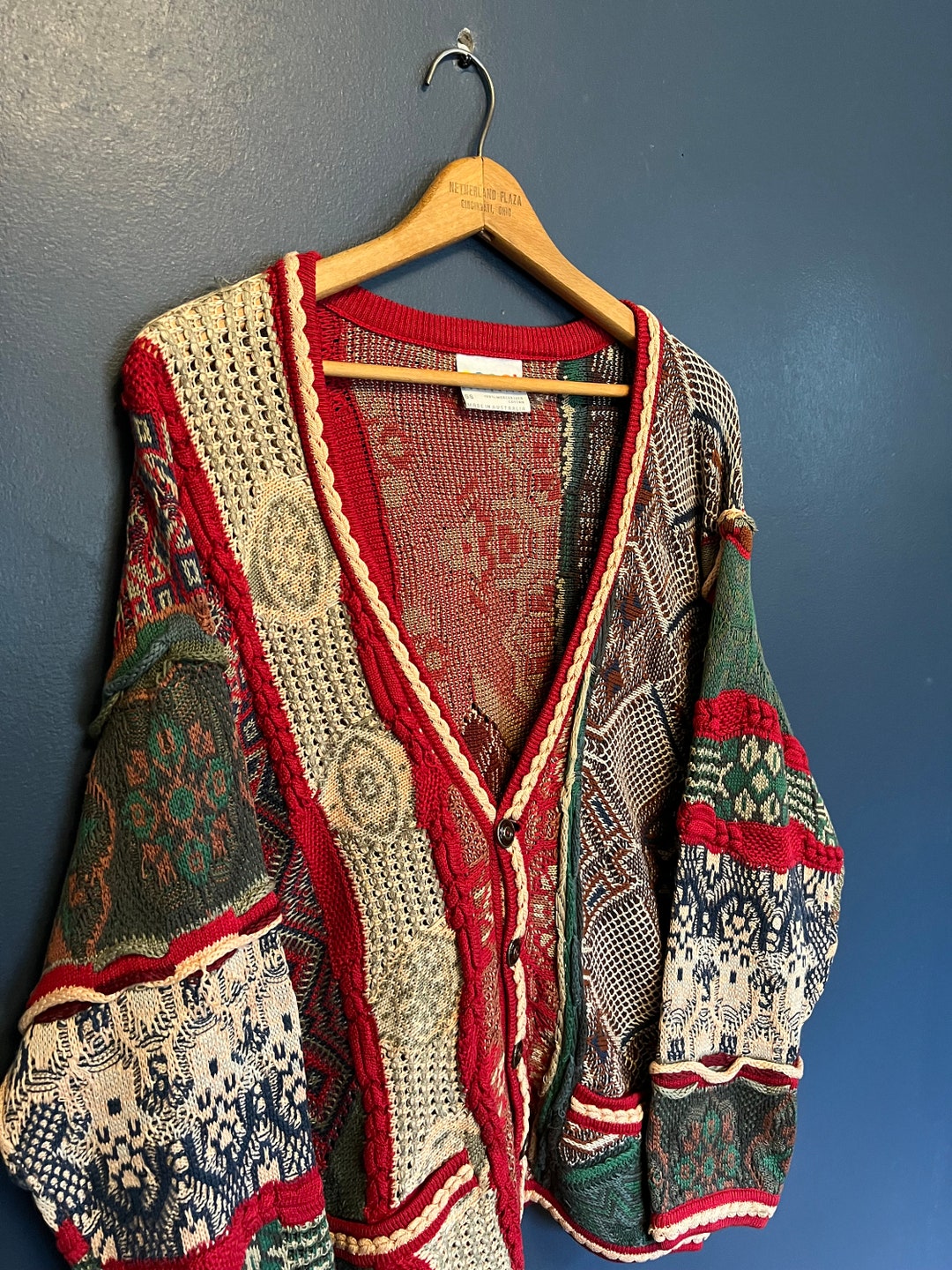 Vintage 90s Coogi Knit Cardigan Sweater Size M/L - Etsy