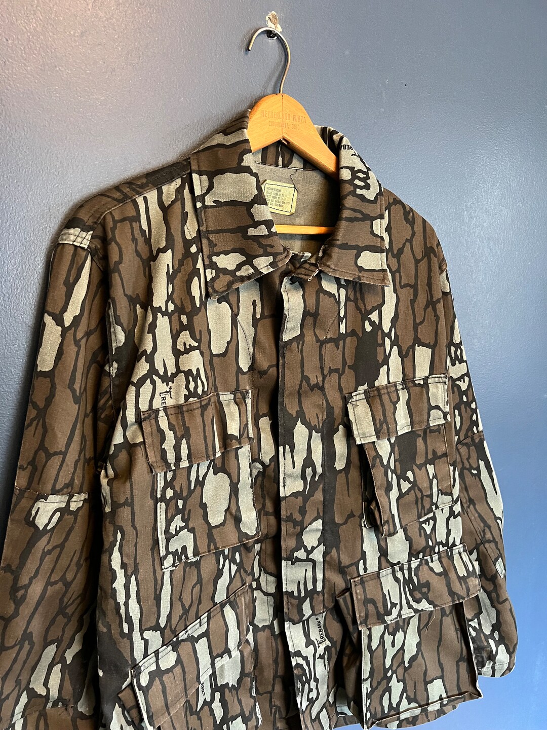 Vintage 80s Trebark Cargo Pocket Tree Bark Camouflage Jacket Size ...
