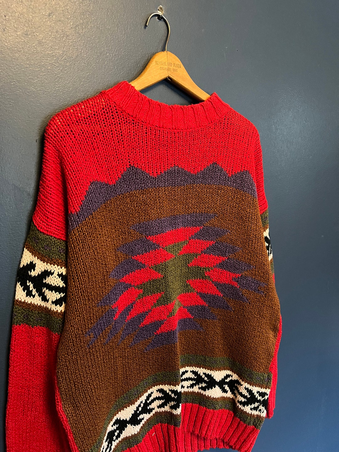 Vintage 90s Liz Wear Aztec Knit Navajo Sweater Size Medium - Etsy