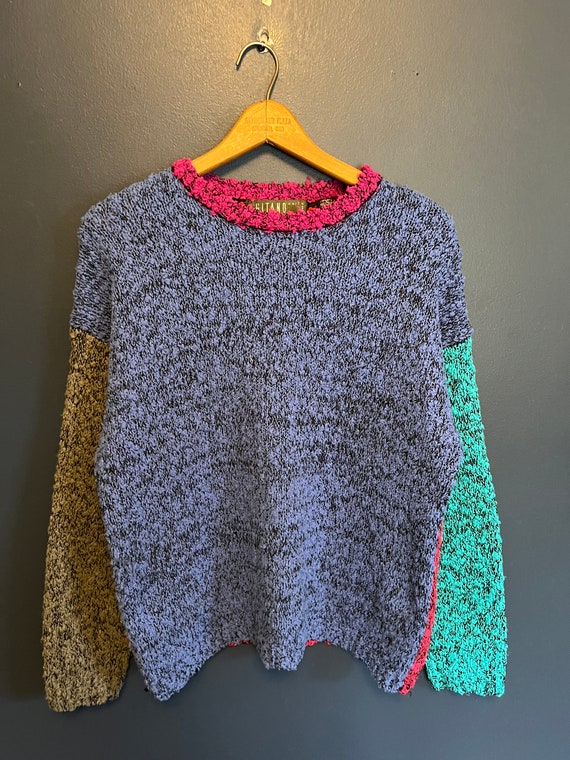 Vintage 90’s Gitano Knits Color Block Sweater Size La… - Gem