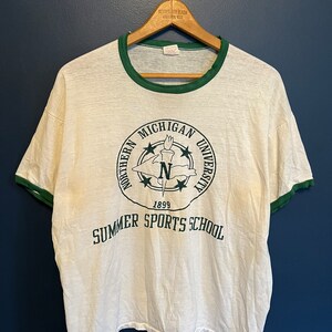 Vintage 70s Russell Athletic Northern Michigan University Ringer Tee ...