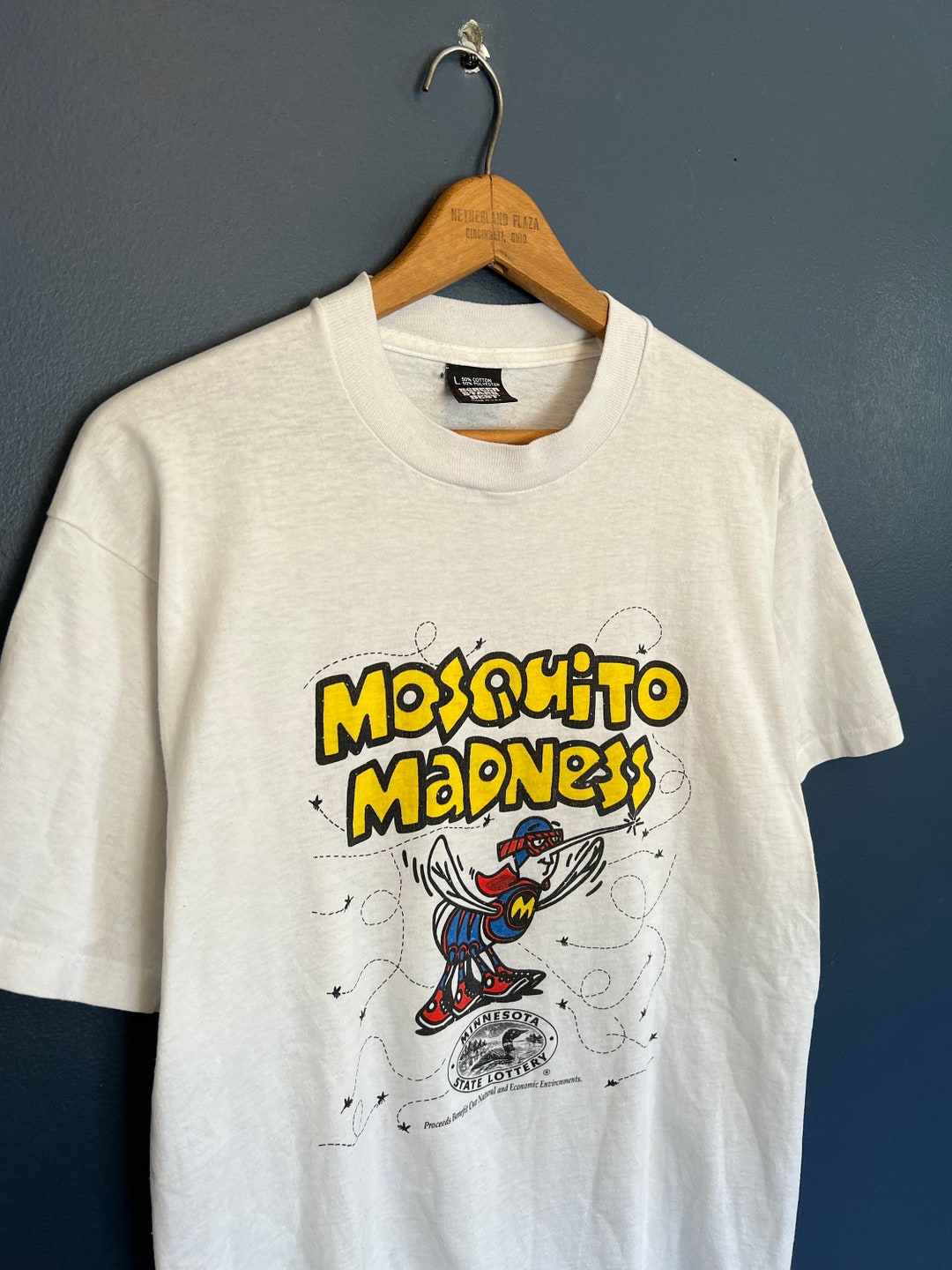 Vintage 90s Minnesota State Lottery Loon Tee Mosquito Madness Size ...