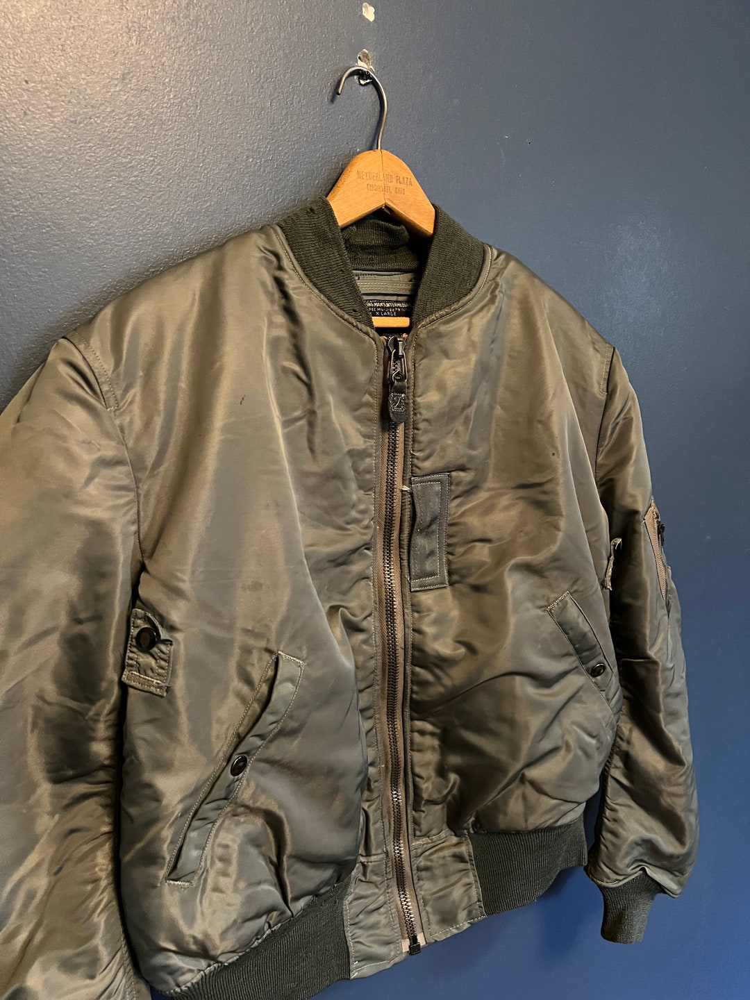 Vintage 50s USAF MA-1 Olive Green Bomber Jacket Size XL - Etsy