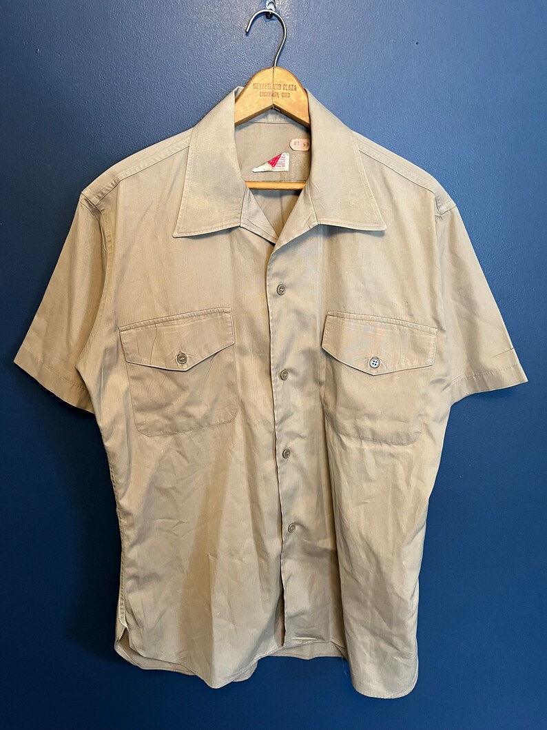 Vintage 60s Creighton USMC Dracon Cotton Button up Polo Size Large - Etsy