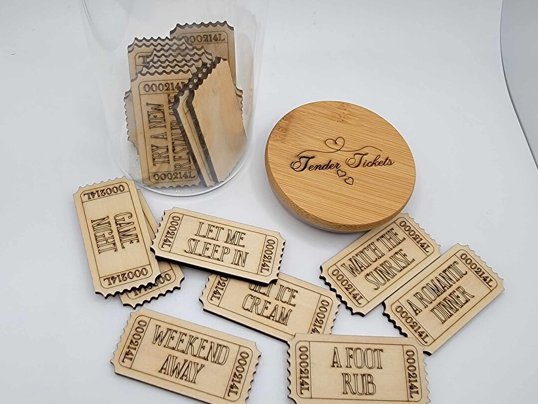Personalized Wooden Date Night Tender Tickets With Custom Jar - Etsy